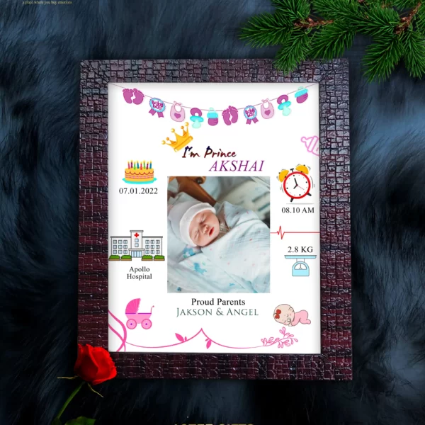 Born Baby Birth Details Photo Frame Version-1 | A2ZEEGIFTS